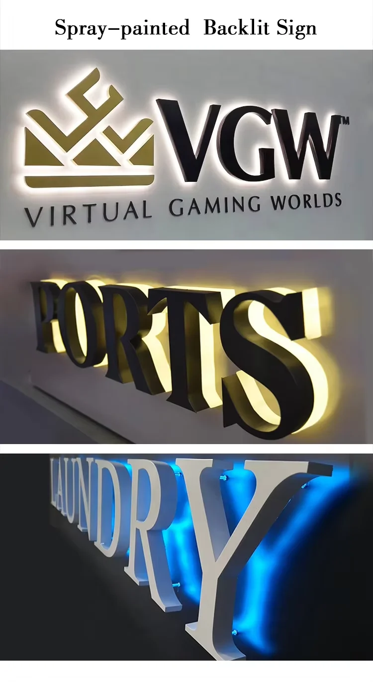 Custom 3D Logo Sign Board Backlight Channel Letter Outdoor Wall Lc ...