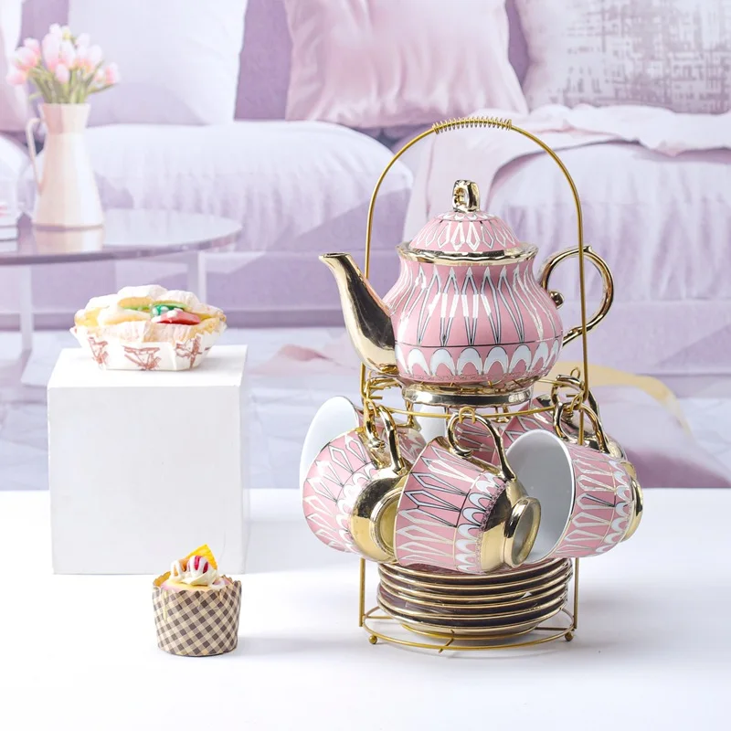 Luxury Ceramic Tea Set with Gold Rim - Perfect for Tea Lovers