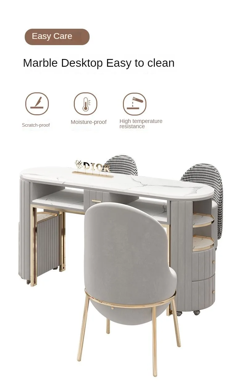 Modern Art Salon Furniture Tech Double Nail Desk Manicure Nail Tables ...