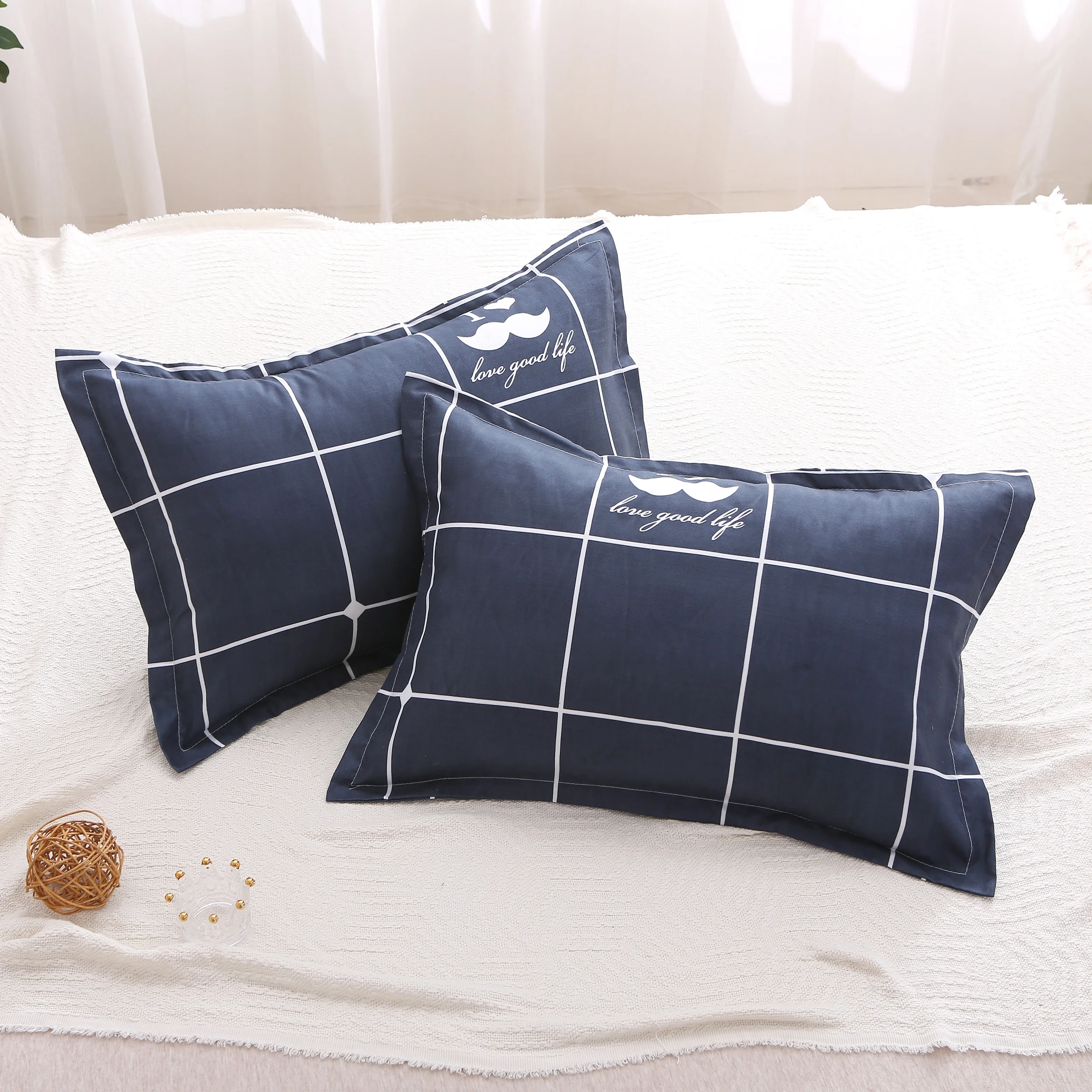 Cotton Striped Pattern Single Pillowcase Durable High Quality For Home ...