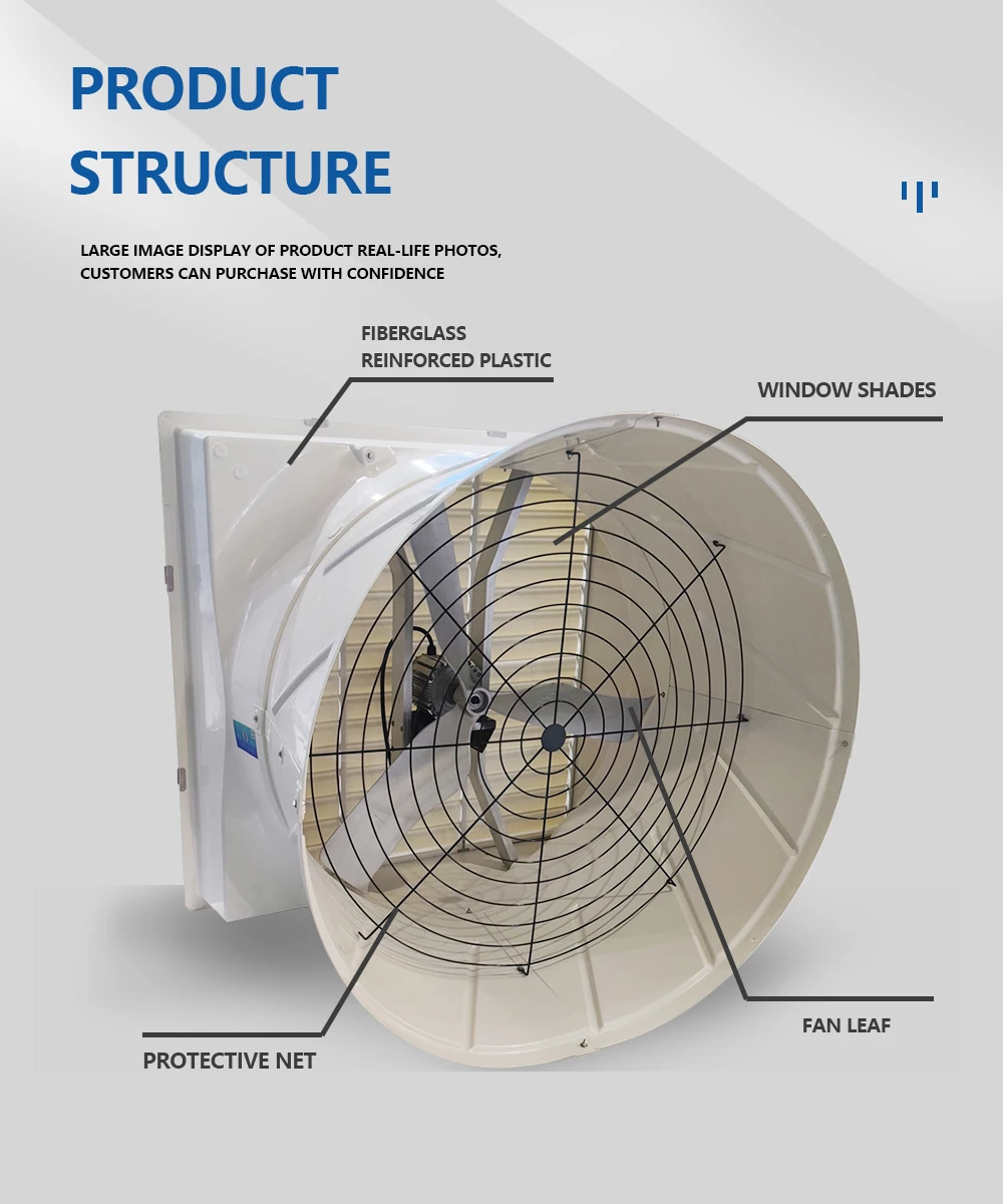 Durable Fiberglass Ventilation Fan New Factory Equipment for Poultry ...