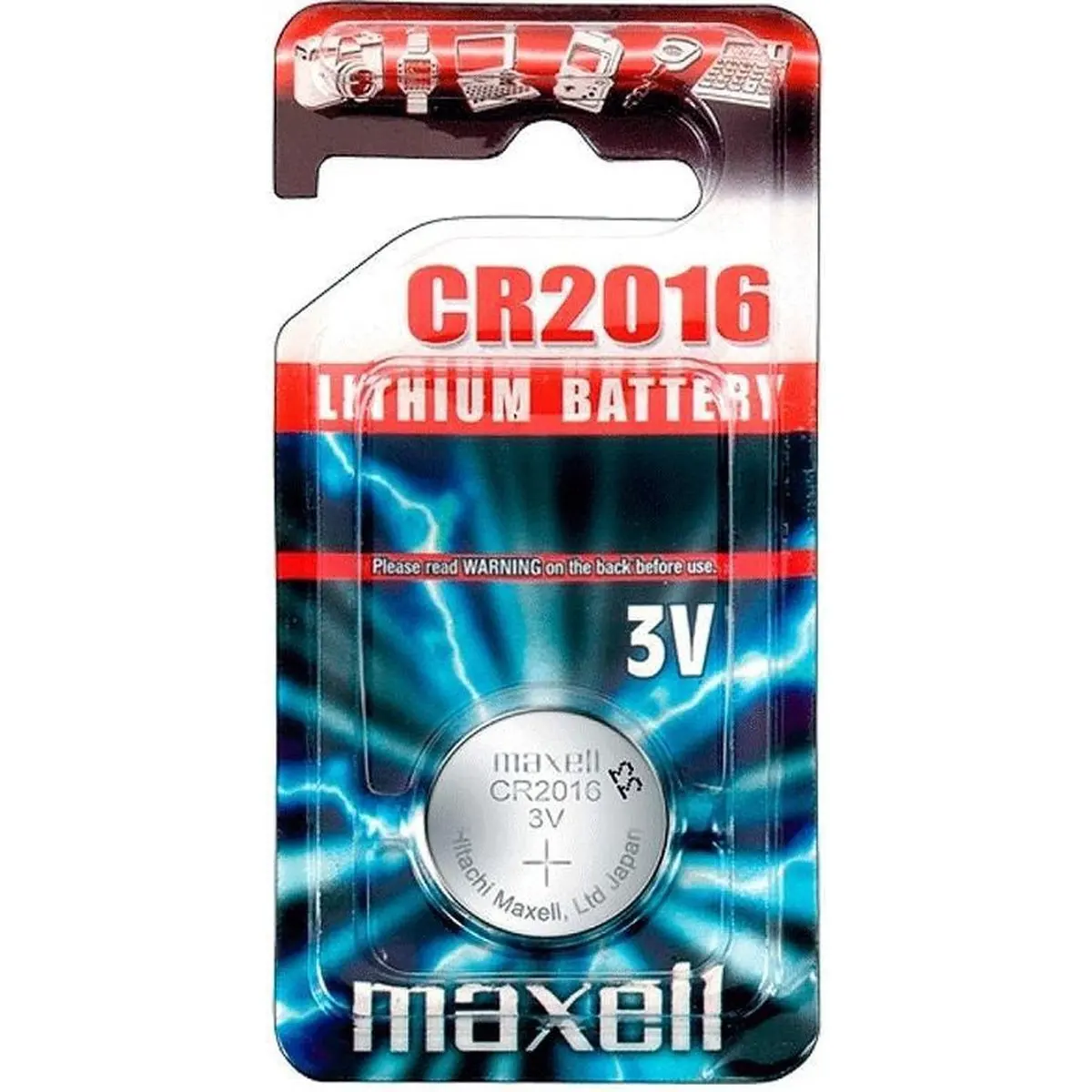 For MAXELL CR2016 Lithium Button Cell 3V 90mAh for Home Appliances ...