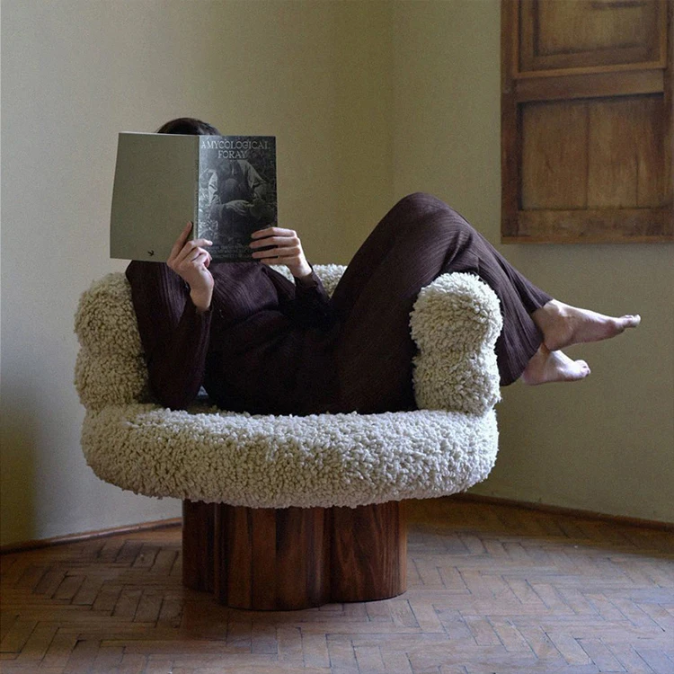 Commercial Grade Sheep Fur Lounge Chair | Retail Fit-Out Furniture ...