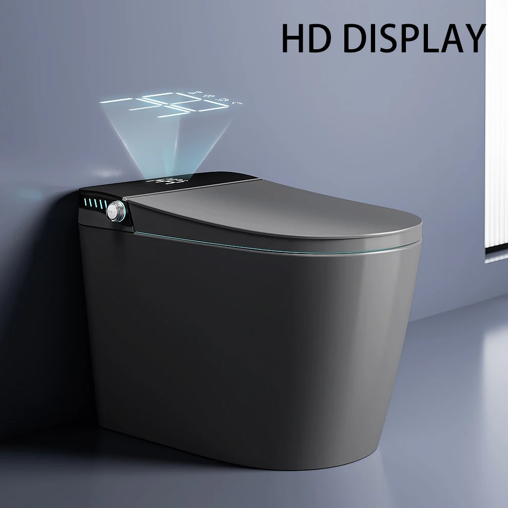 New Design Bathroom Ceramic Grey Commode Auto Sensor Flush Intelligent ...