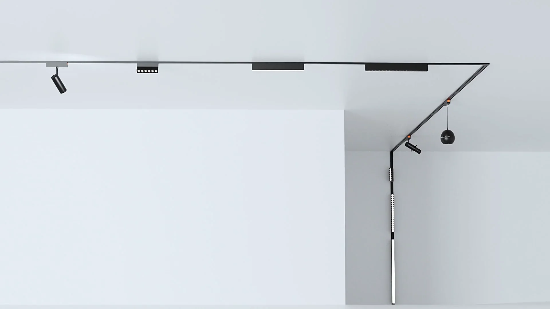 No Main Magnetic Ceiling Light Black 48v Energy Saving Track Light ...