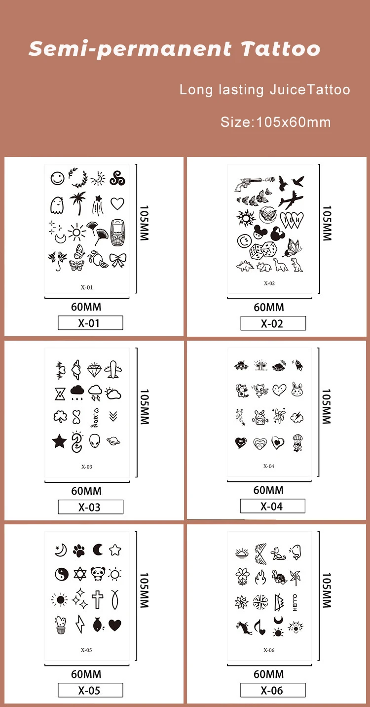 Non-toxic, Safe, and Realistic Tiny Finger Tattoo Stickers