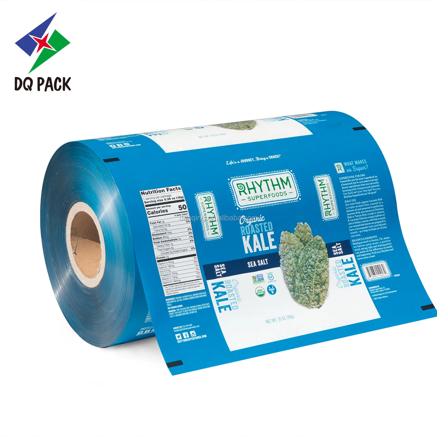 Dq Pack Flexible Packaging Food Grade Kale Chip Wrapper Packaging Roll ...