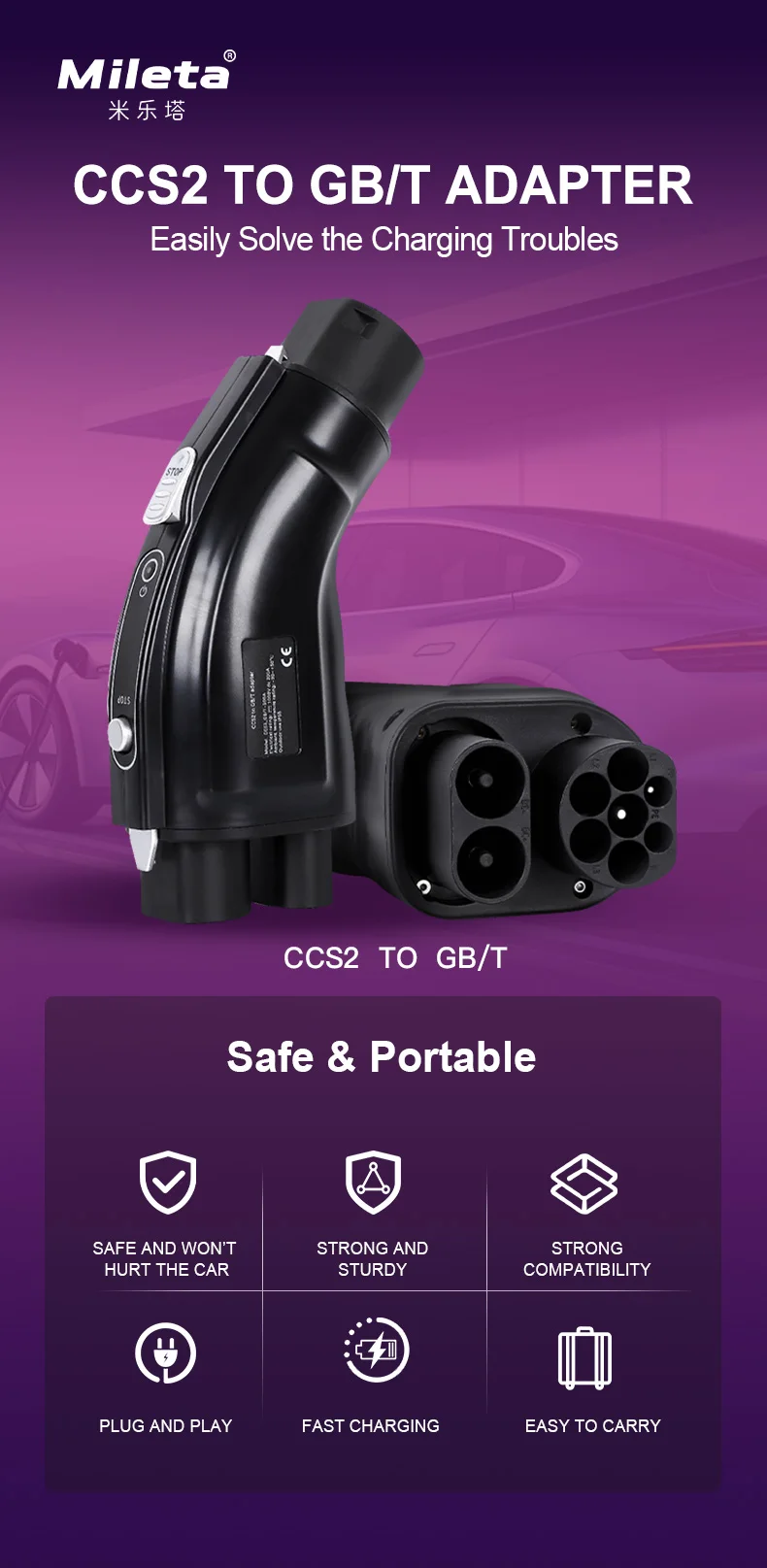 Dc Charging Ev Adapter Ccs2 To Gbt Connector Chademo To Gbt Ccs1 To Gbt ...