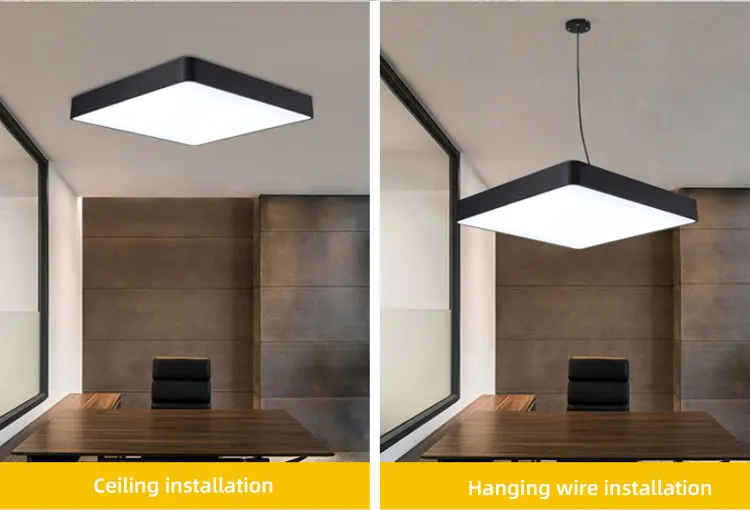 Rectangular Hanging Lamp Led Square Pendant Light Linear Lights for ...