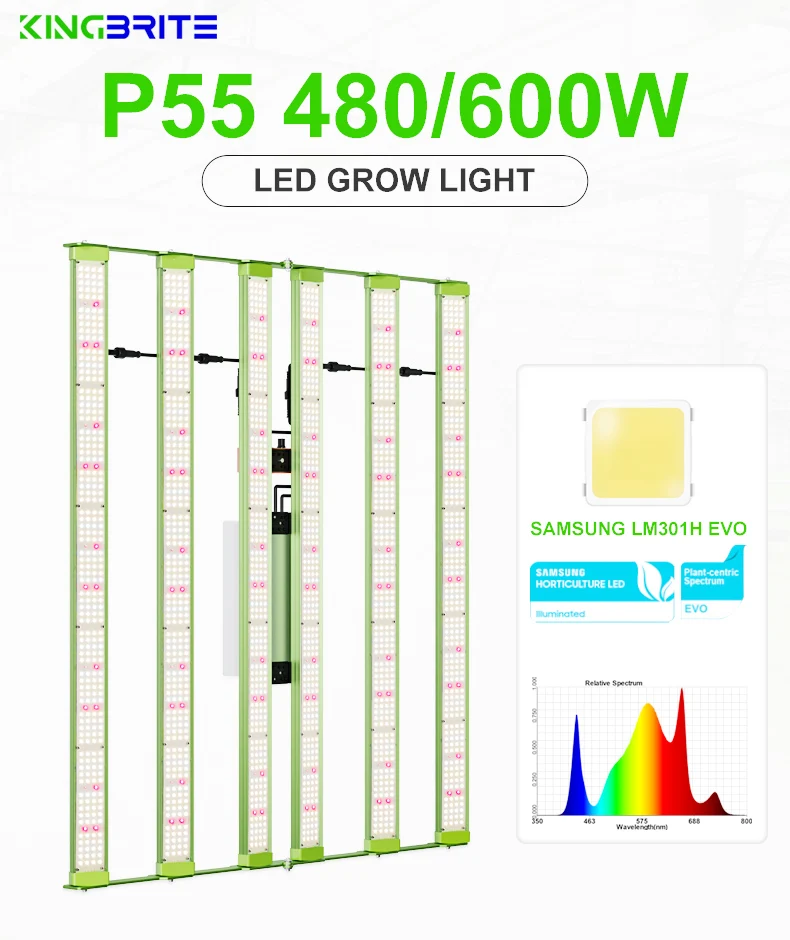2024 New Kingbrite 600w Samsung Lm301h Evo Bars Led Grow Lamp Plant Light,Rotate Inward/outward ...