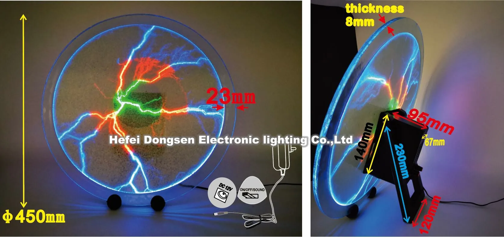 18 Inch Plasma Plate Lamp - Soft Warm White, 2700K CCT