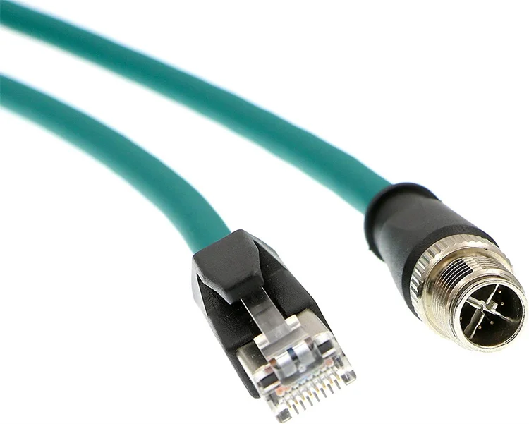 M12 X Code Male Connector To Rj45 Network Cable Ip67 Waterproof Cable ...