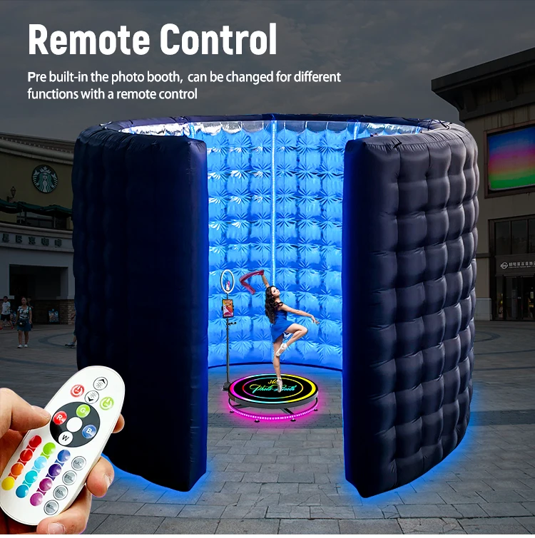 3m Diameter Round Inflatable Wall 360 Photo Booth Enclosure With Air ...