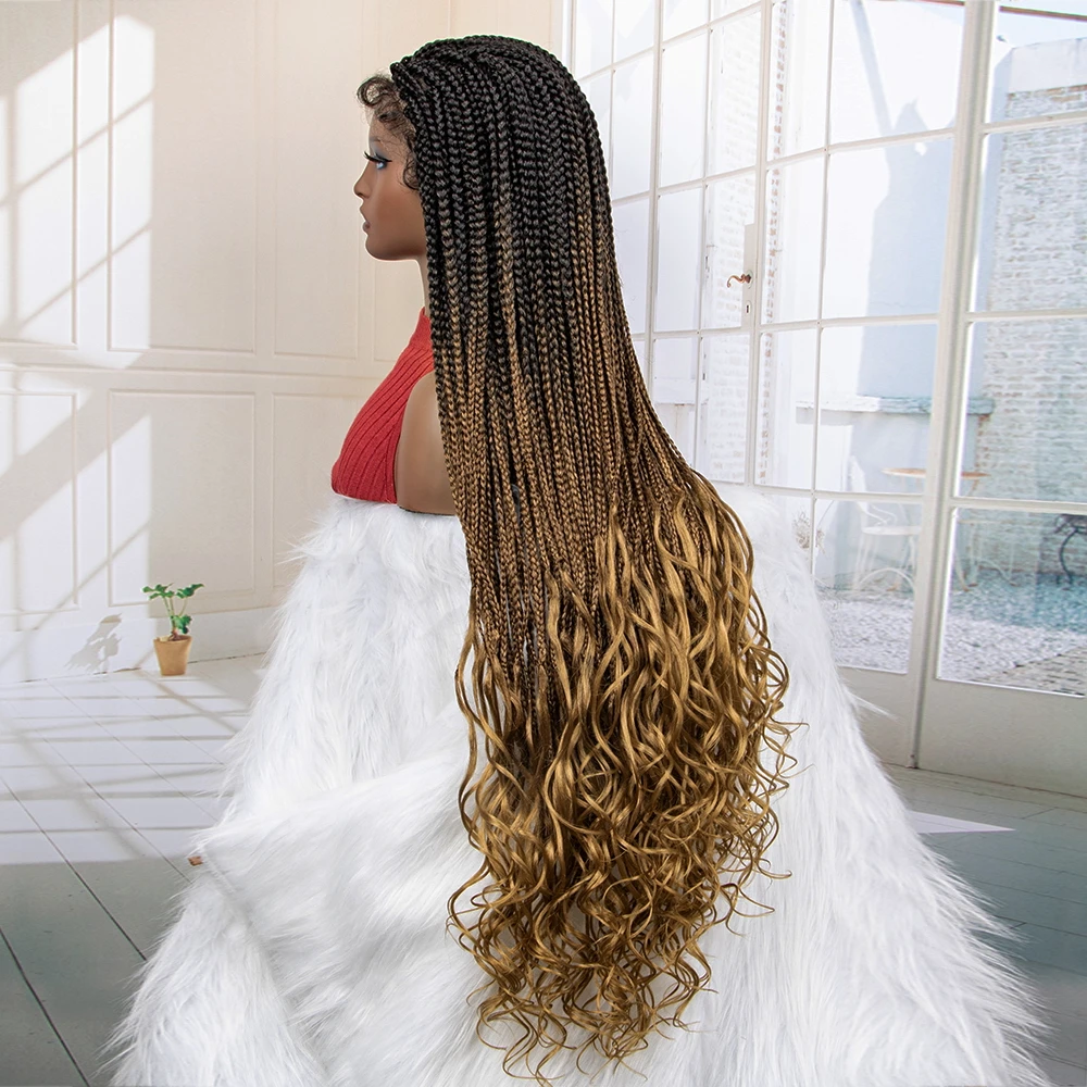 Shop Our Selection of Lace Front Box Braid Wigs with Curly End