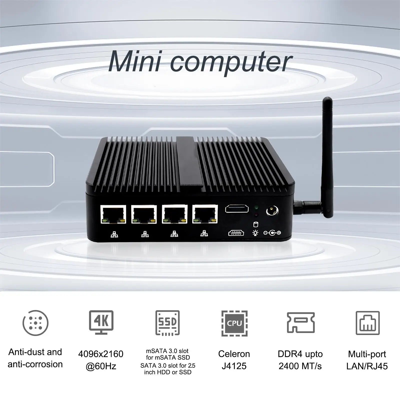 Oem Firewall Computer J4215 Single Channels 4 Lan Desktop 4k Display 6 ...