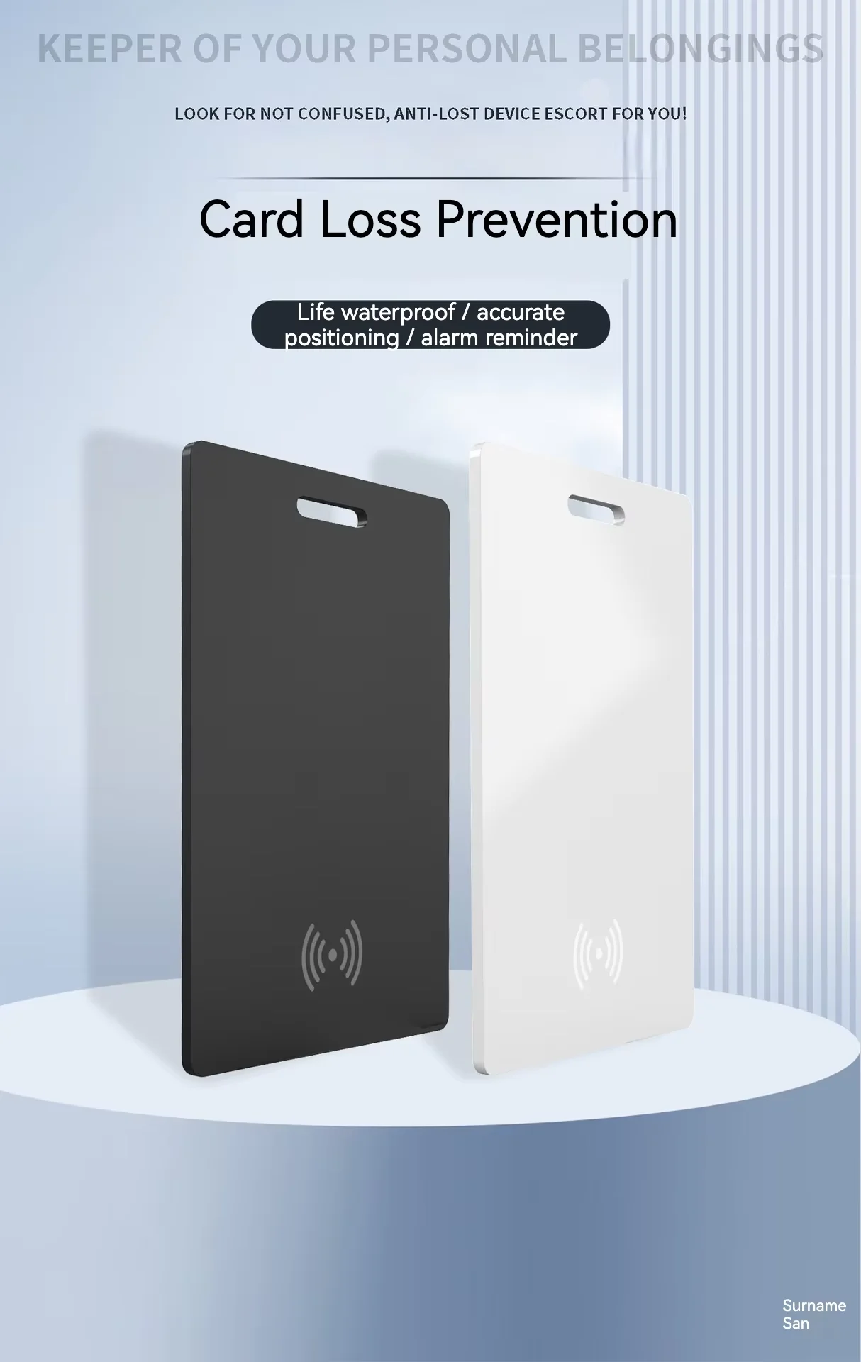 Ultra-Thin Smart GPS Tracker Card Wallet Wireless Charging Anti-Lost ...