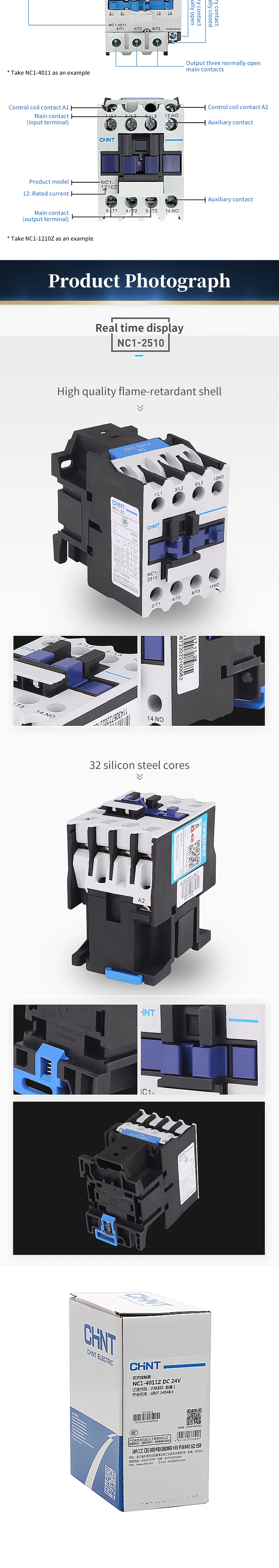 CHINT Contactor Magnetic Contactor NC1 1810 2508 CHINT Circuit Rating ...