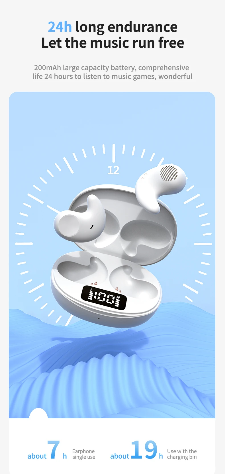 Custom Oem 2024 Sleep Tws Earphones True Wireless Music Earbuds In-ear ...