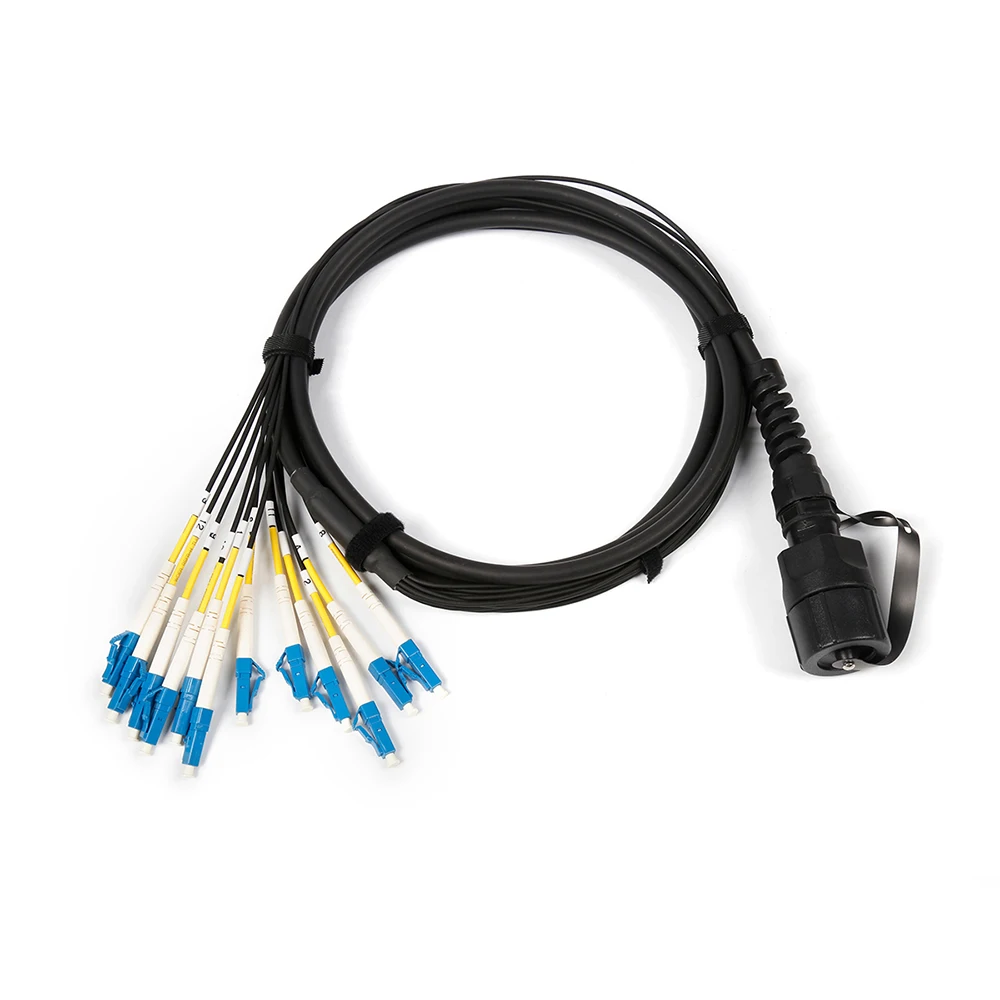 Outdoor waterproof ODC to LC Fiber Patch Cord Dust Proof 12 Core ...