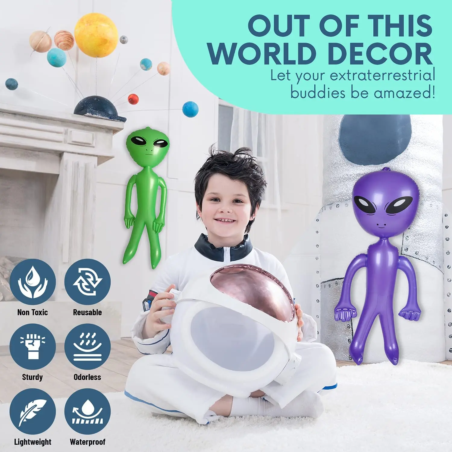 PVC Kids Alien Inflatable Balloon - Fun & Safe Play