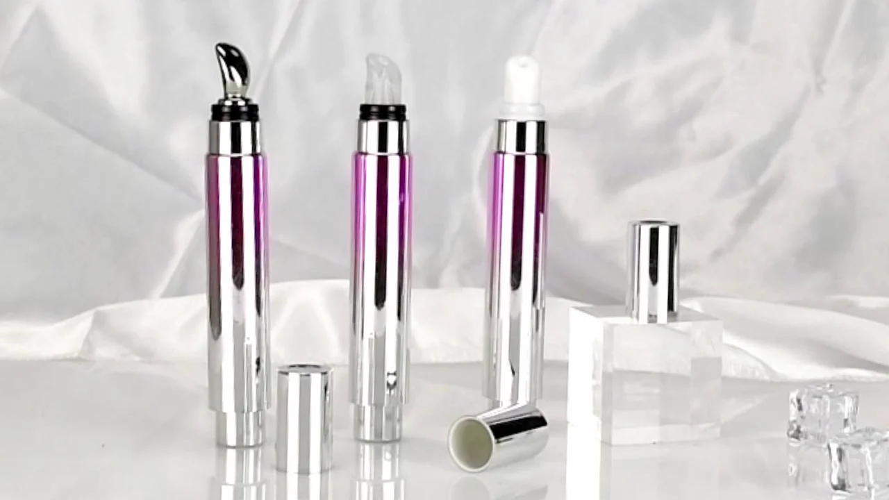 Luxury Plastic 5ml Eye Gel Cream Container Flat Applicator Airless Eye ...