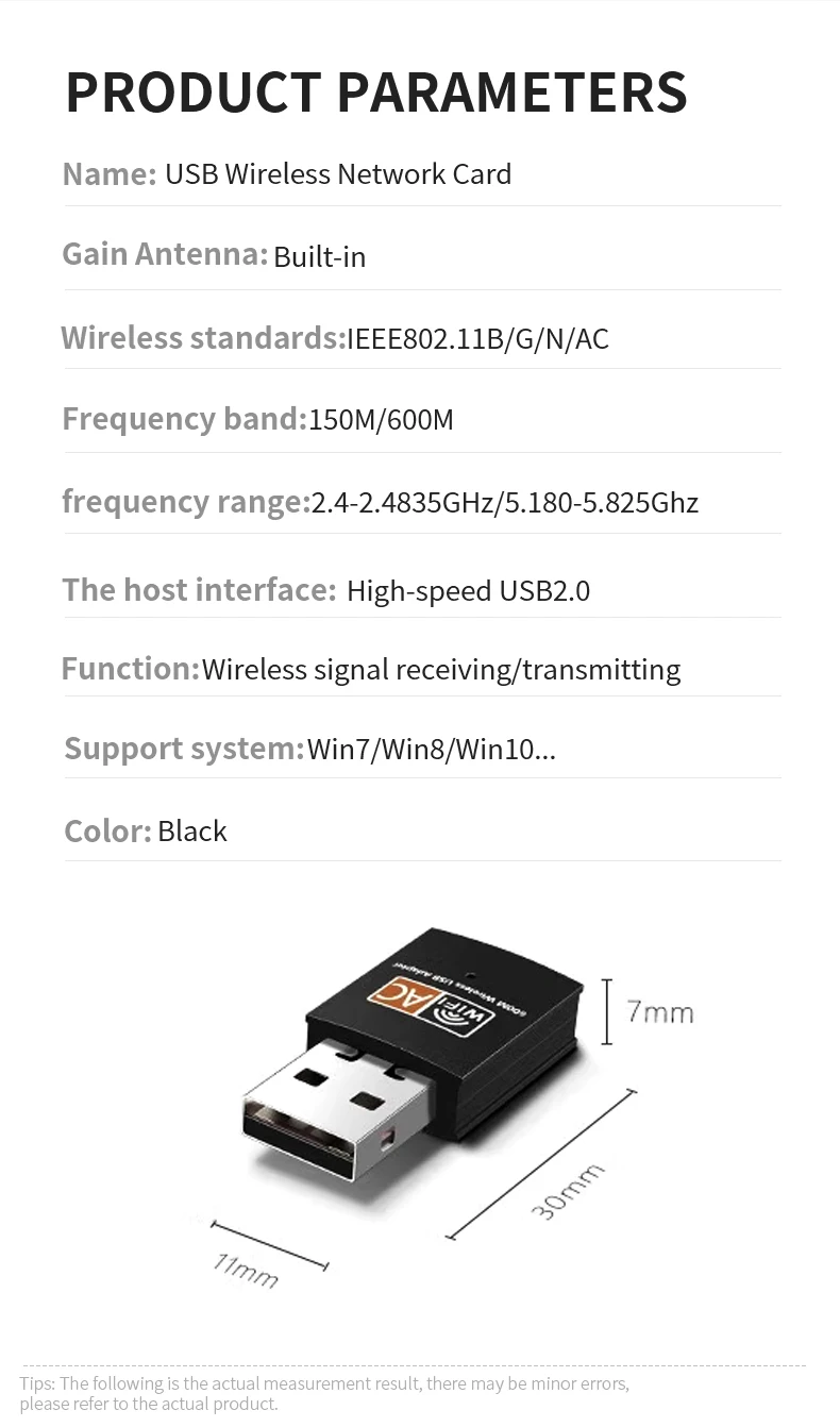 High Quality Dongle Usb Wifi Usb Wireless Network Card 2.4g 5g Dual ...