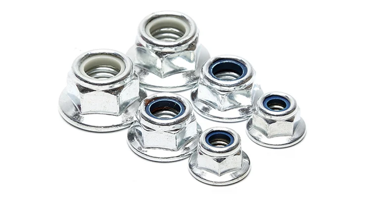 Lock Nut Types Stainless Steel Hex Flange Nylon Lock Nut 5/8" 5/8-11 ...