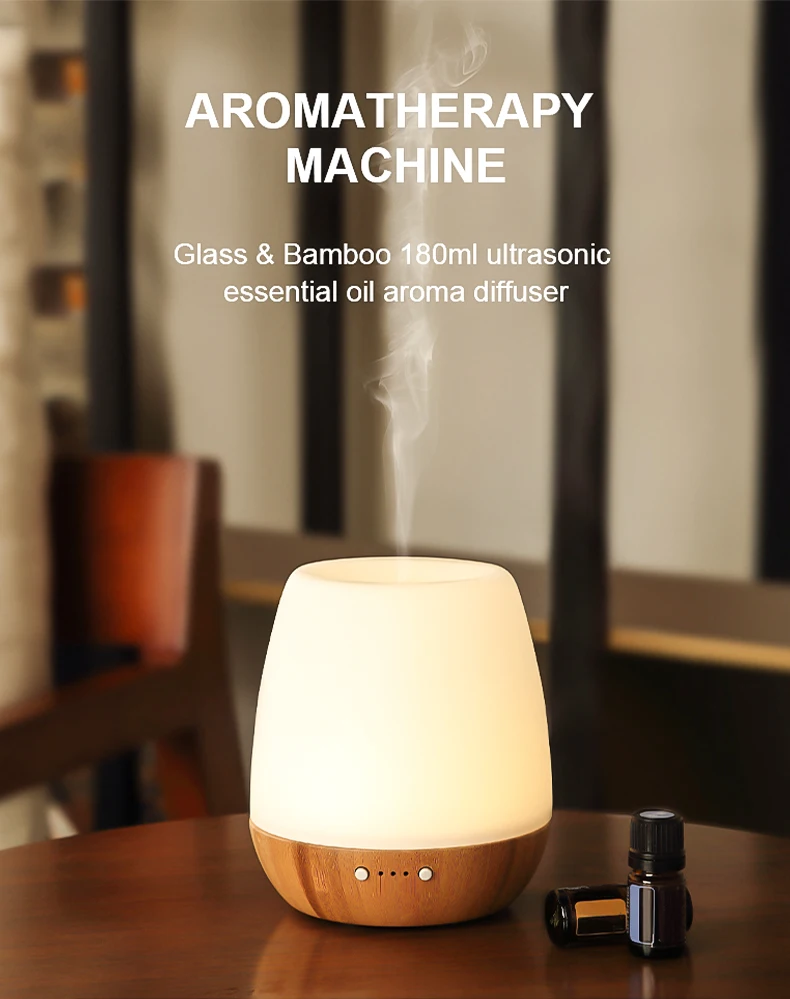 Portable Modern LED Lights Bamboo Ultrasonic Mini Air Humidifier ...