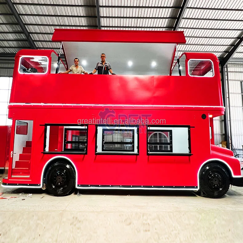 Double Decker Bus Coffee Shop Foodtruck Food Kiosk Van Ice Creamtruck ...