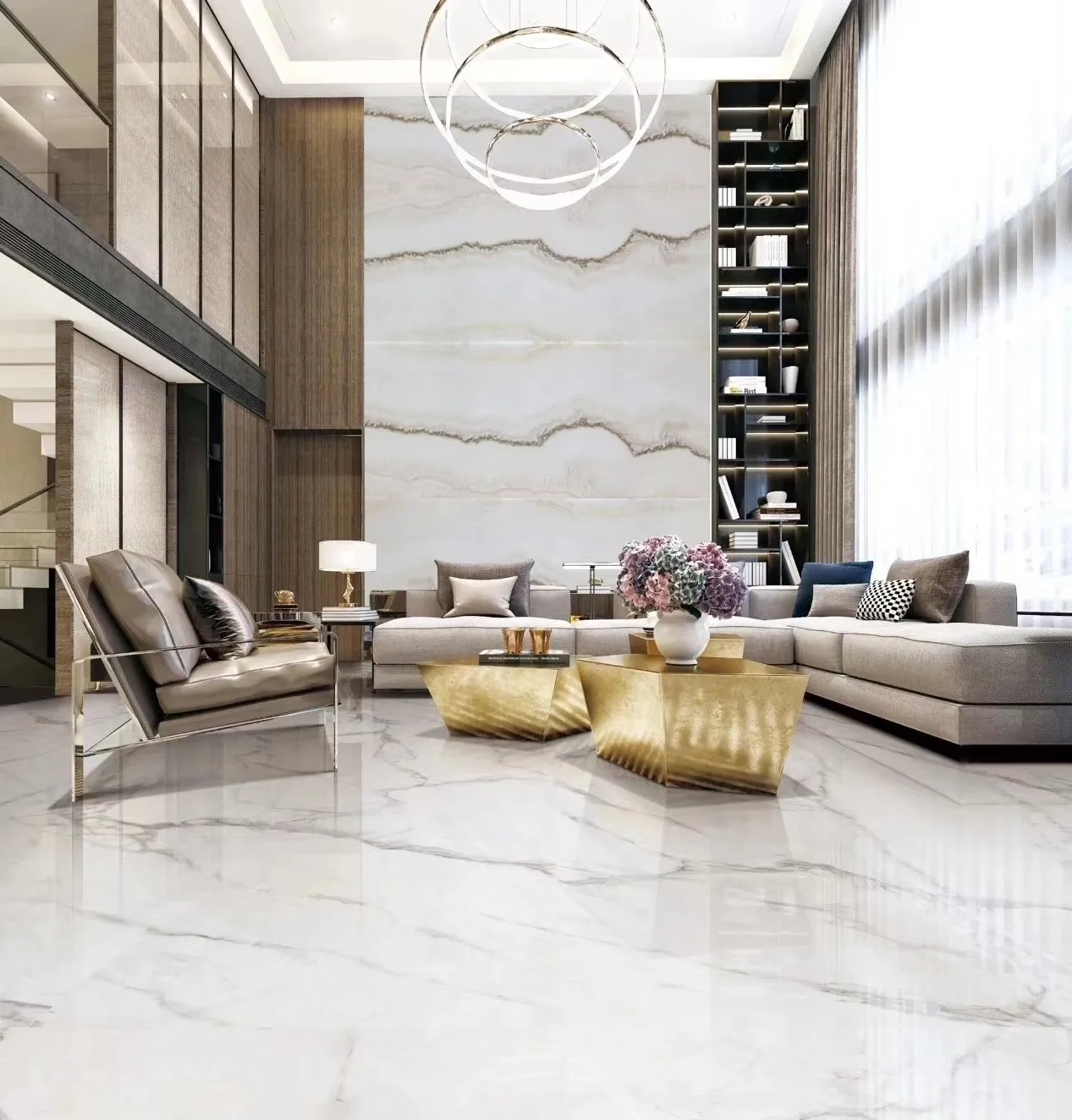 Modern Style Popular Promotional Polished Marble Look Slab Wall Tile ...