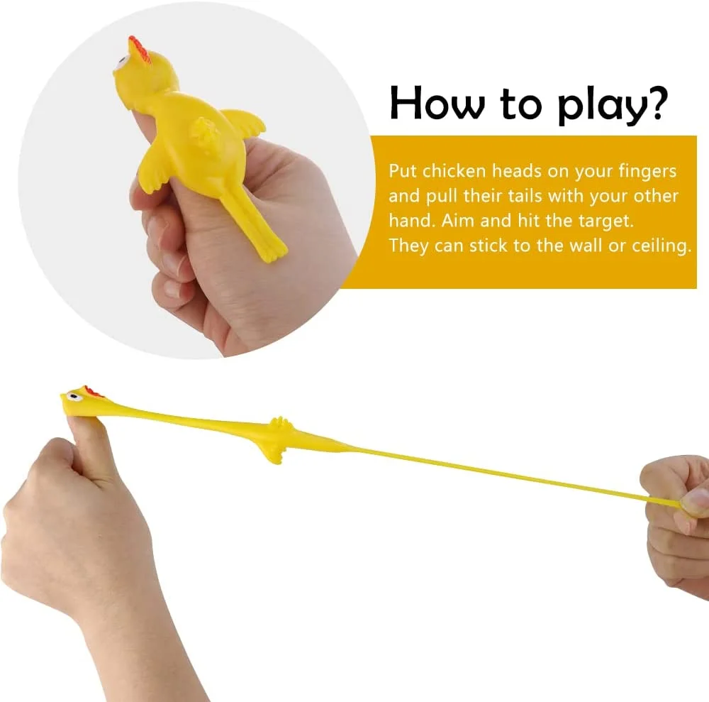 Novelty Gag Toys - Stress Relieve Slingshot Chicken Game