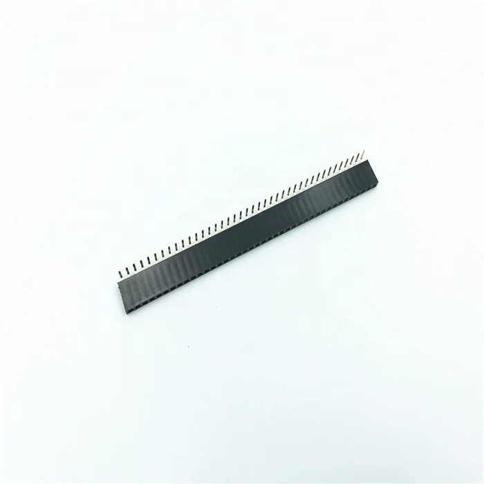 2.54mm Pitch 40 Pin Female Header 90 Degree Gold Plating Single Row ...