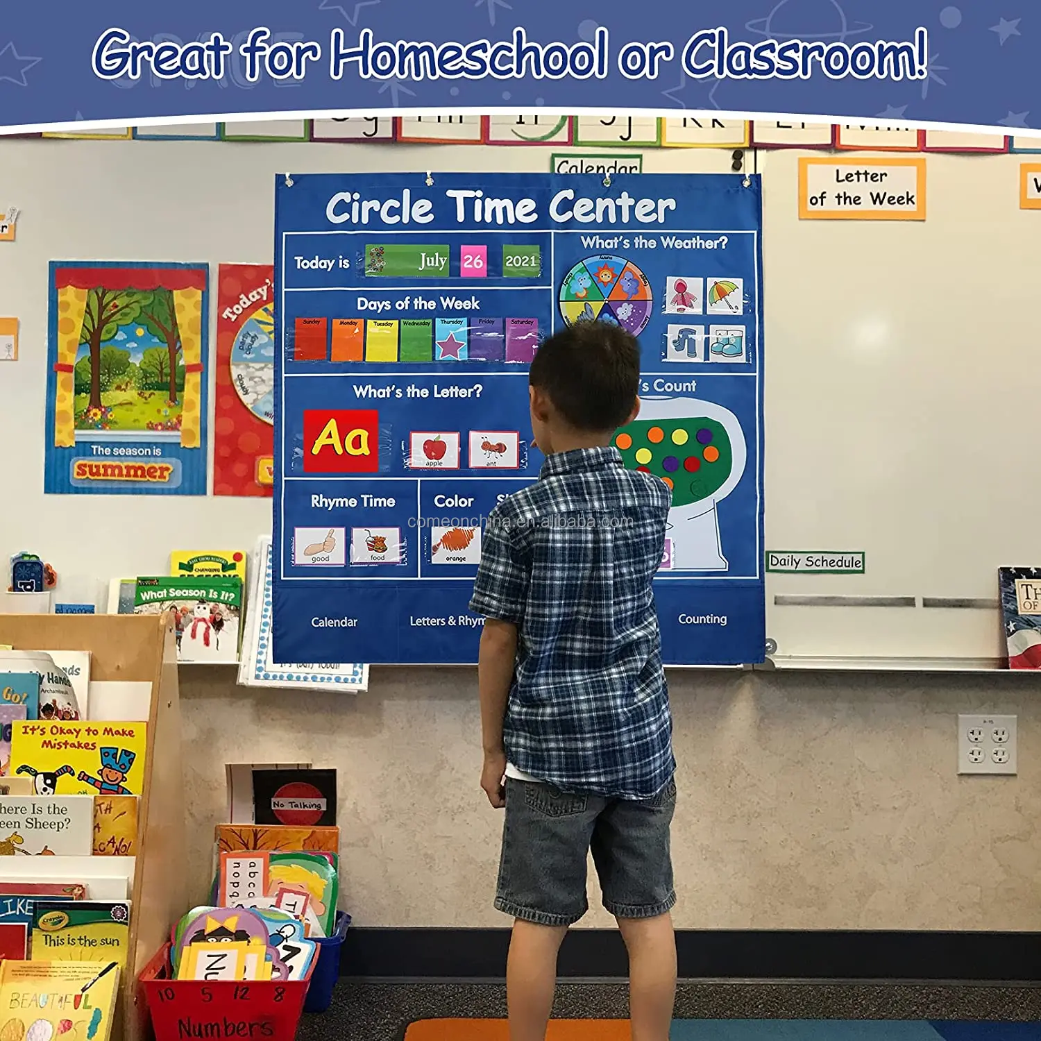 Calendar Weather Pocket Chart for Kids - Durable & Educational