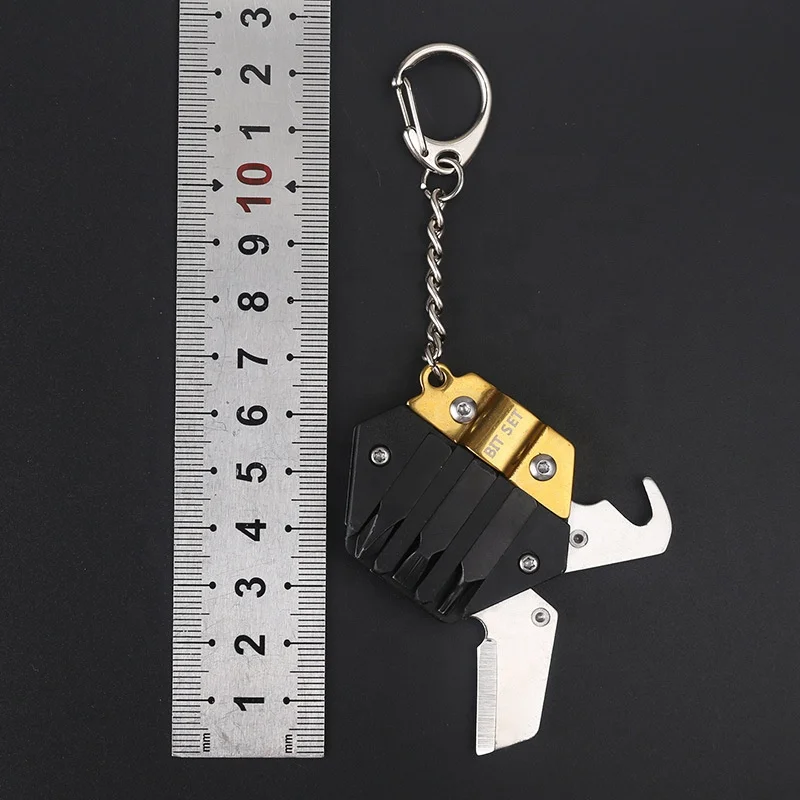 Multi-tool Coin Hunting Folding Knife Tool Hexagon Keychain Butterfly ...