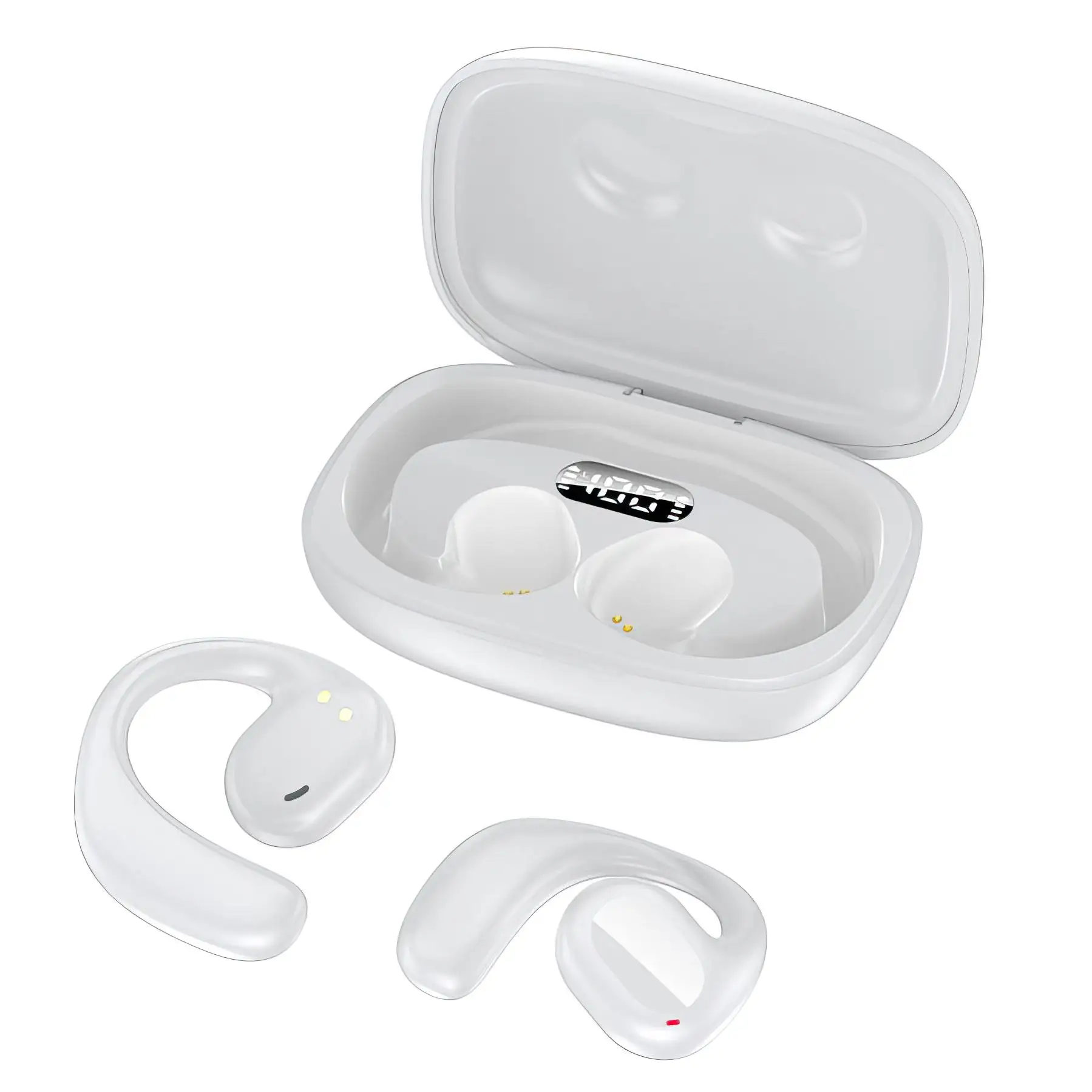 Ear-hook Ows Tws Bone Conduction Wireleless Earphones With Digital Led ...