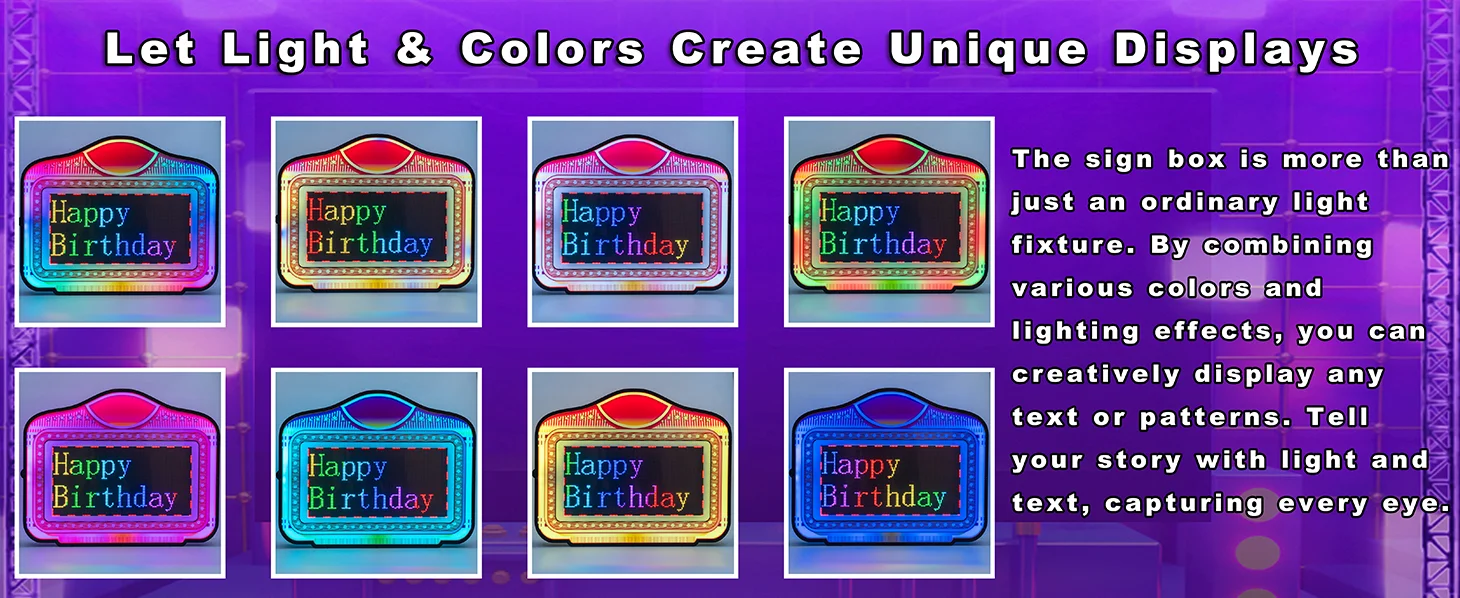 Modern Happy Birthday LED Digital Screen VIP Scrolling Text Programmed ...