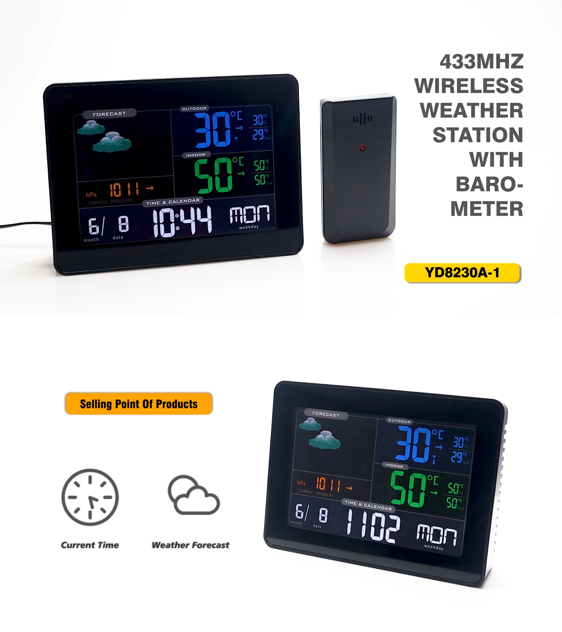 Ewetime Temperature Humidity Weather Station Automatic Weather Forecast ...