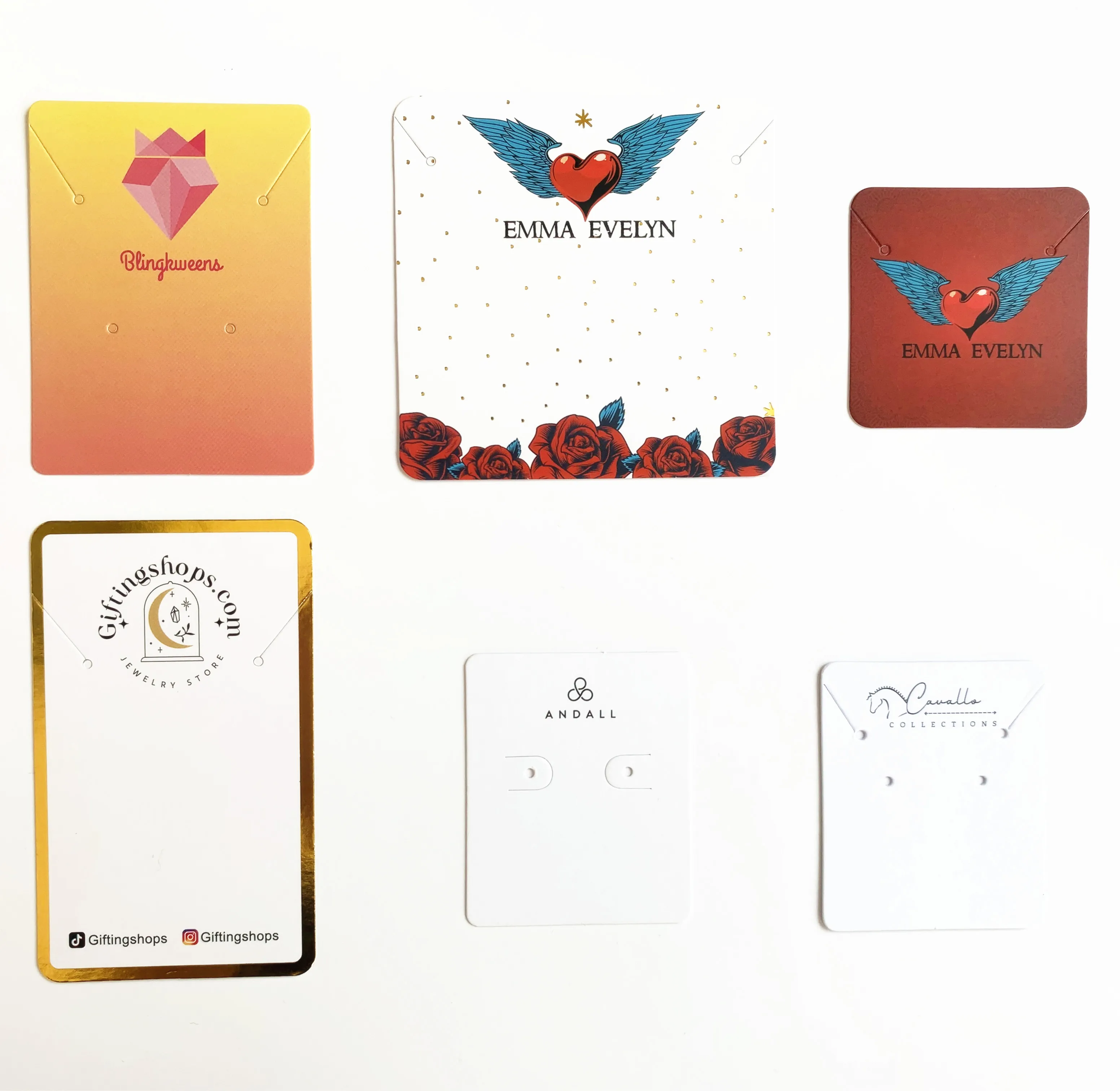 OEM Necklace Earring Packaging Card Custom Jewelry Card with Logo Thick ...