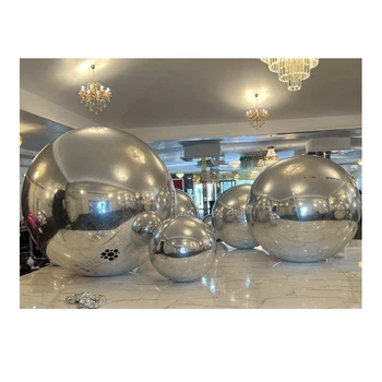 Shiny Pvc Esferas Gigantes Event Decor Giant Inflatable Silver Ball ...