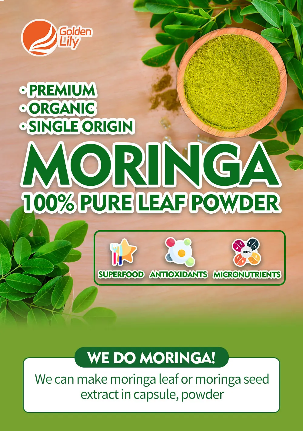 Factory Price Moringa Oleifera Powder Protects the Liver and Reduces ...