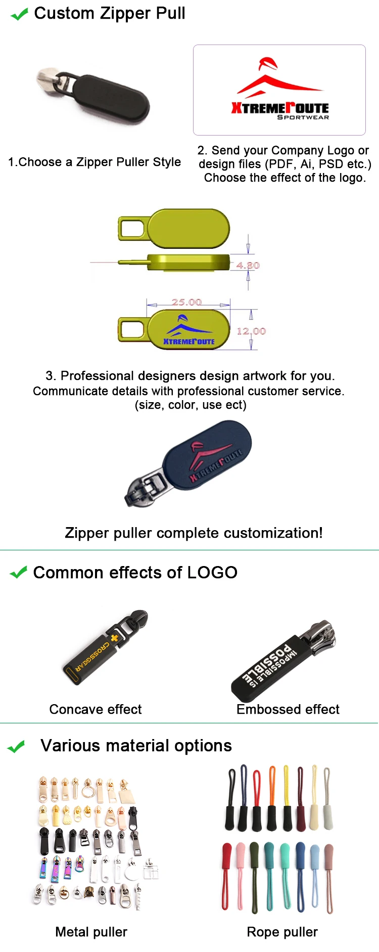 Custom Silicone Rubber Pvc Soft Adhesive Zipper Head Luggage Rubber ...
