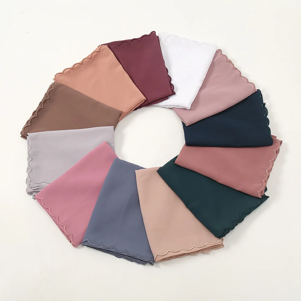 70*180cm Muslim Chiffon Hijabs Scarf for Women Islamic Lace Headscarf ...