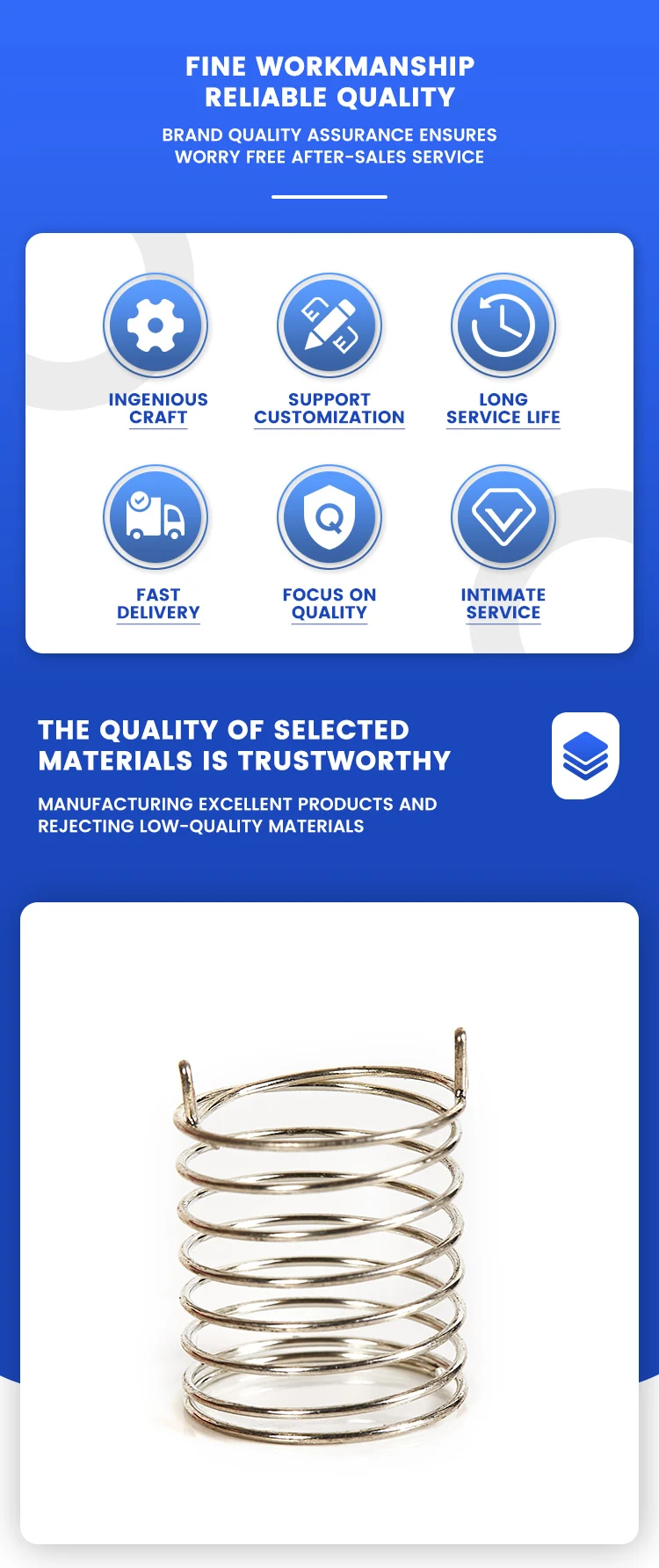 Custom Bending Metal Touch Button Switch Compression Spring For ...