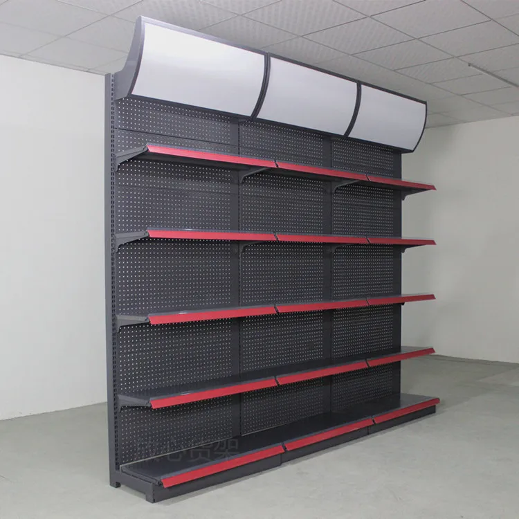 Heavy Duty Metallic Double Sided Store Display Racks Gondola Shelving ...