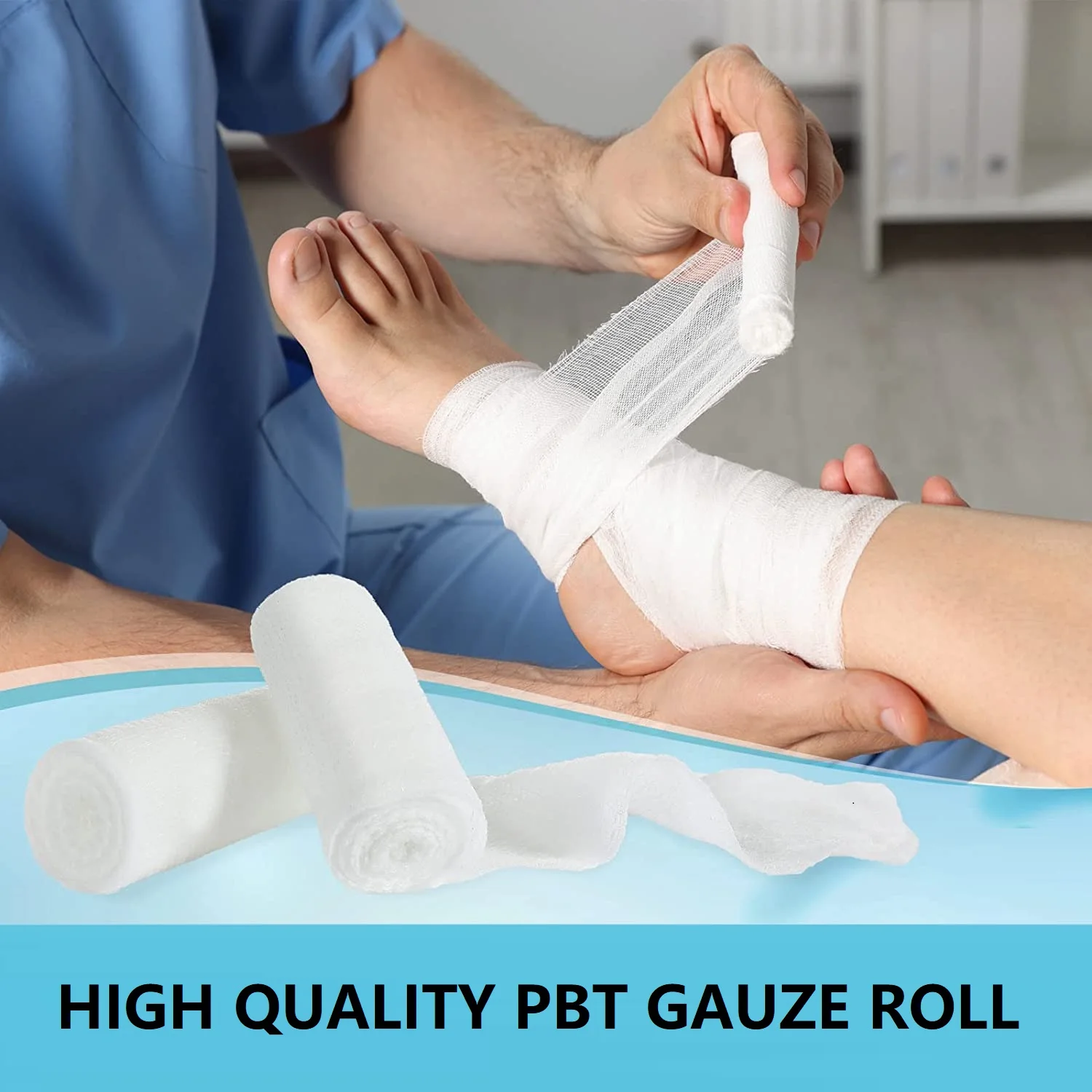 Medical Cotton Sterile Gauze PBT Bandage Wrap for Wounds