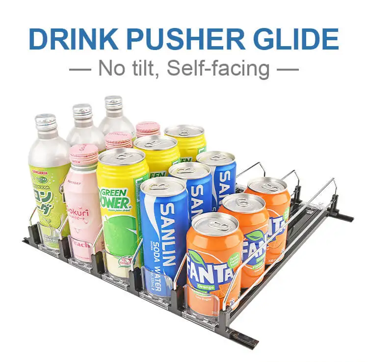Retail Spring Loaded Fridge Bottle Can Beverage Drink Organizer Shelf ...
