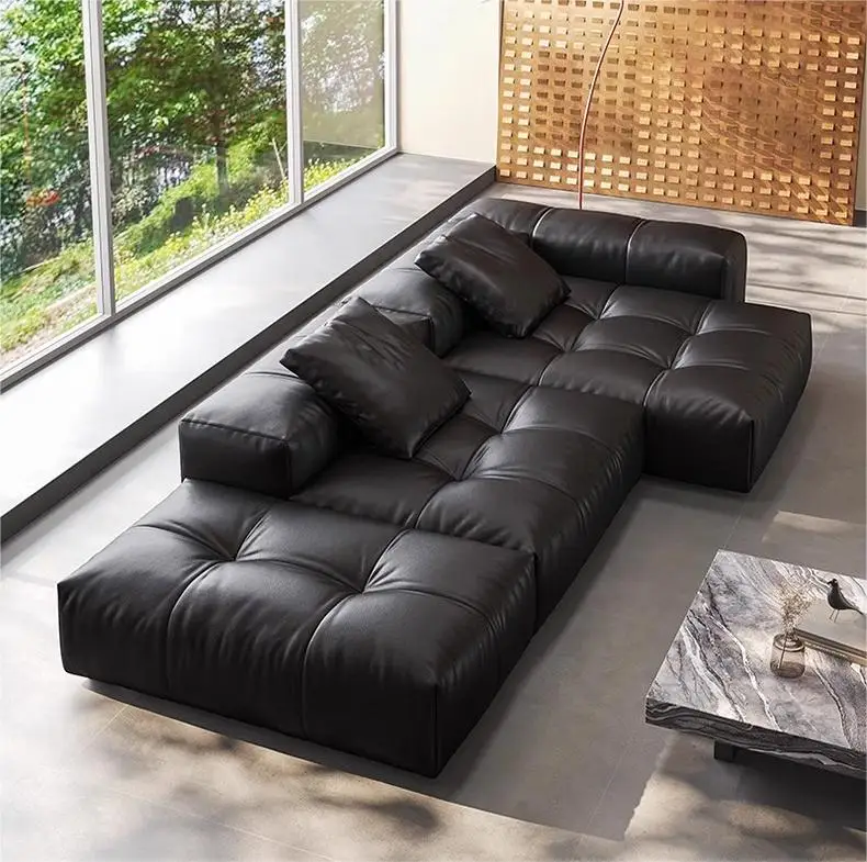 Large Modern Modular Sectional Sofa Couch Genuine Leather Convertible ...