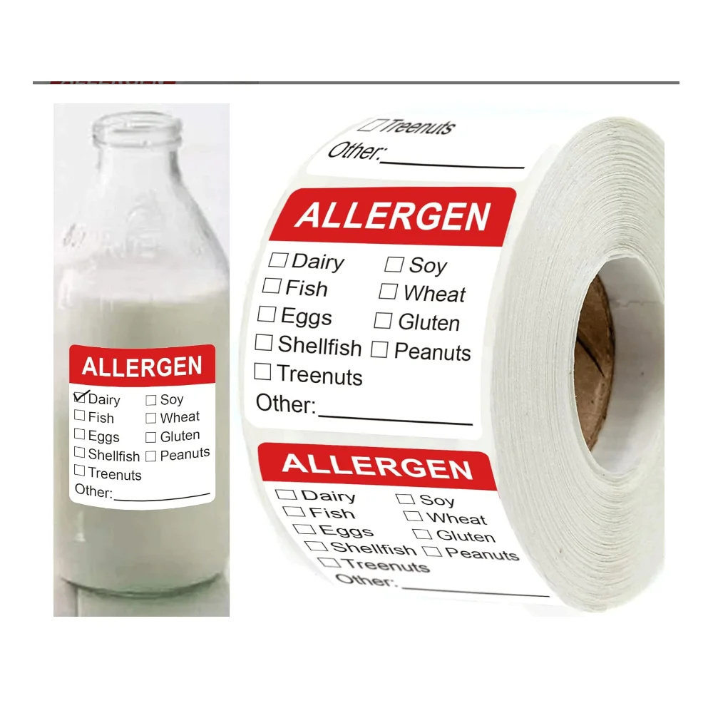 Food Rotation Labels & Allergen Warning Stickers - 300 PCS