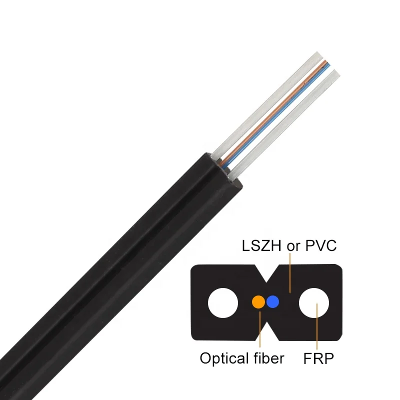 FTTX FTTH FTTR Fiber 1 2 4 Cores PVC Jacket Steel Member Material Fibra ...