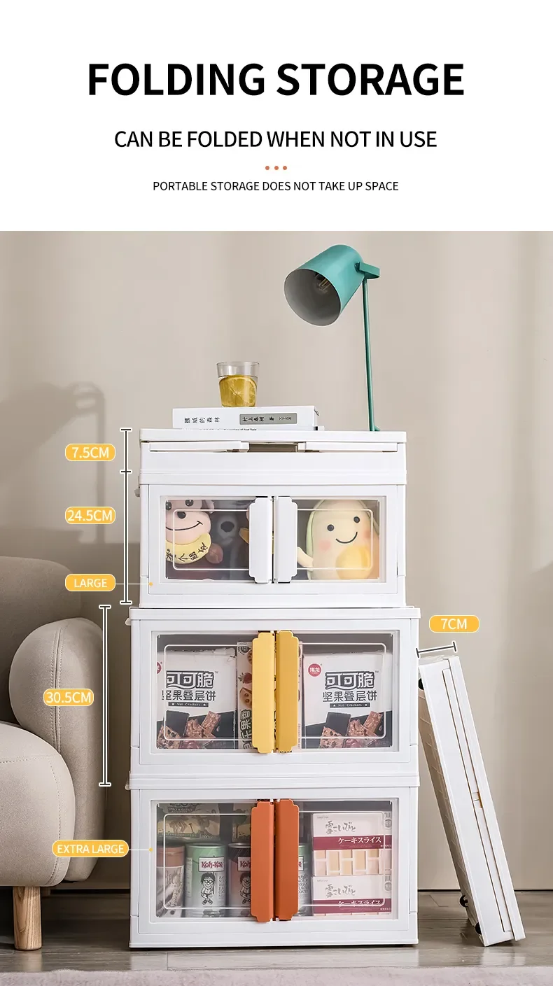 Large Clear Plastic Storage Box With Lid Collapsible Storage Bins With ...